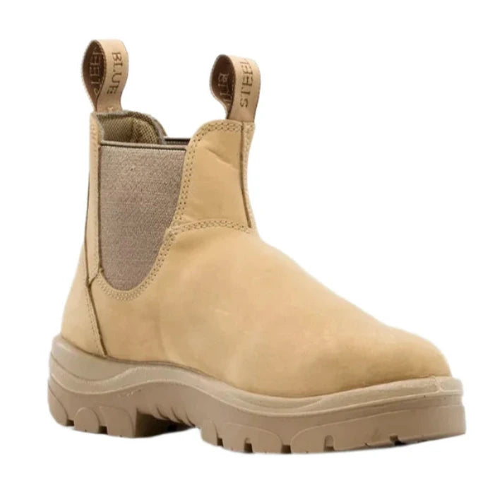 Steel Blue Sand Hobart Steel Toe Cap Elastic Side Safety Boot (312101 ...
