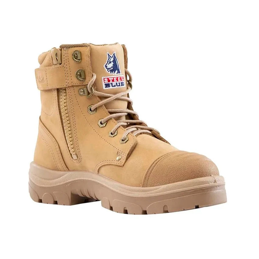 Steel Blue Sand Argyle Zip Sided Lace Up Steel Toe Safety Boot With Sc ...