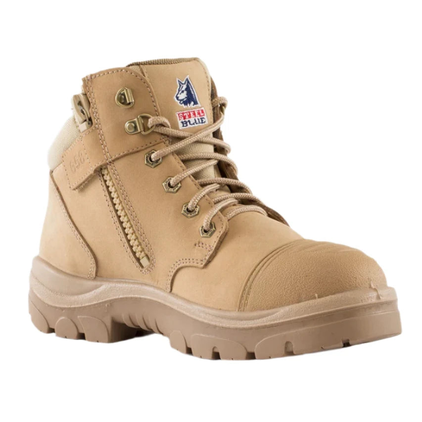 Steel Blue Sand Parkes Zip Sided Lace Up Steel Cap Safety Boot With Sc ...