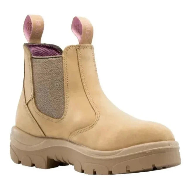 Steel Blue Sand Hobart Ladies Elastic Side Steel Toe Cap Safety Boot ...