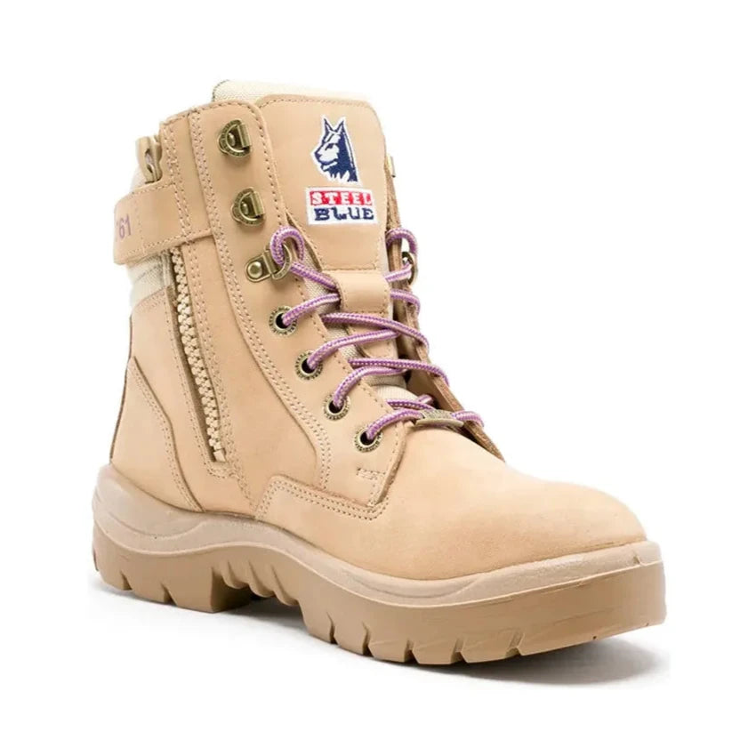 Steel Blue Sand Ladies Southern Cross Zip Sided Lace Up Steel Toe Cap ...