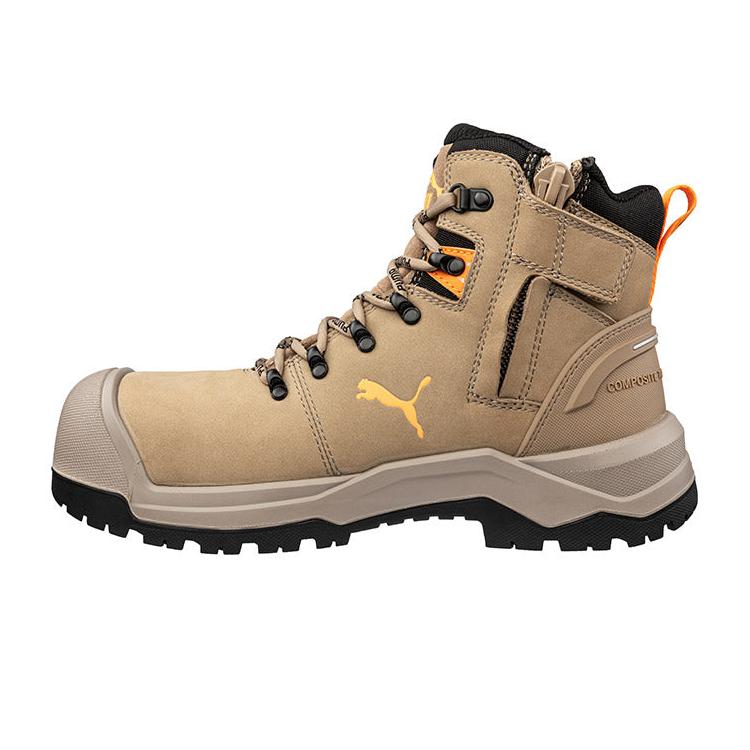 Puma Stone Iron HD Mid Fibreglass Toe Cap Zip Sided Lace Up Safety Boo ...