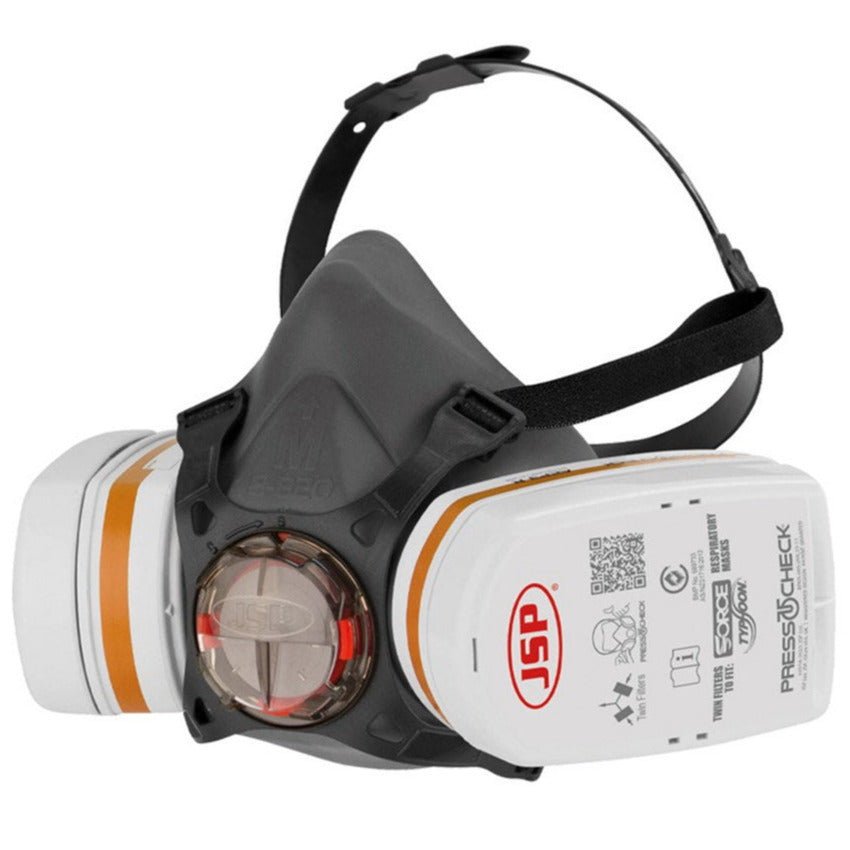 JSP Force Typhoon 8 Half Mask Respirator Pack With A2P2 Filters (BHT0B ...