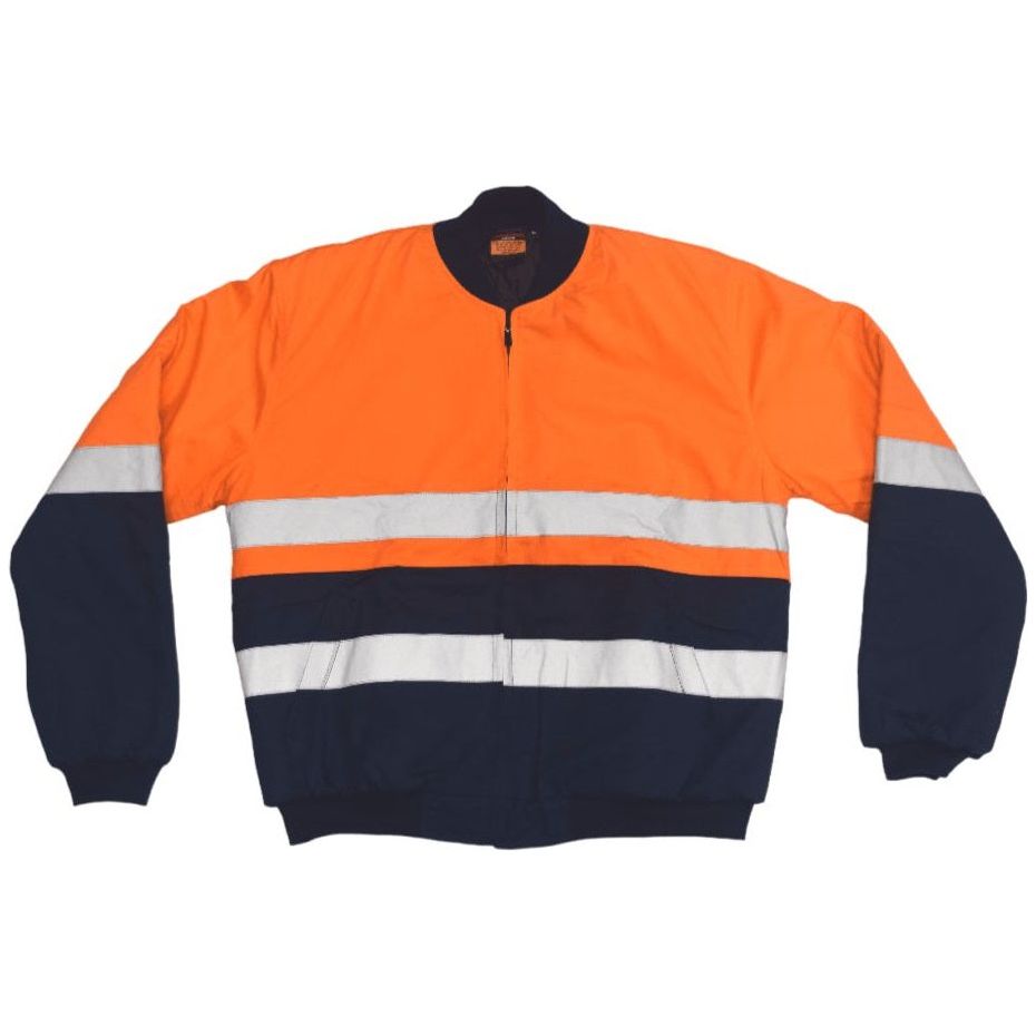 Tradesman Hi Vis Cotton Drill Bomber Jacket With Reflective Tape (CJ20 ...