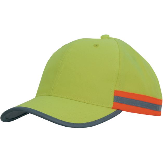 Hi Vis 6 Panel Cap With Reflective Tape - Pack of 25 (3030) – Ace Workwear
