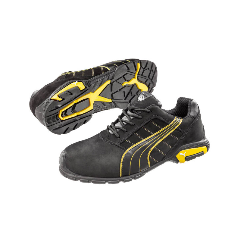 Puma Amsterdam Black/Yellow Lace Up Aluminium Toe Safety Shoe (AMSTERD ...