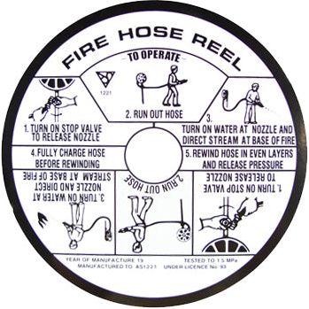 Fire Hose Reel Instruction Label 18cm (Dia) - Pack of 10 (IFHR) | Ace ...