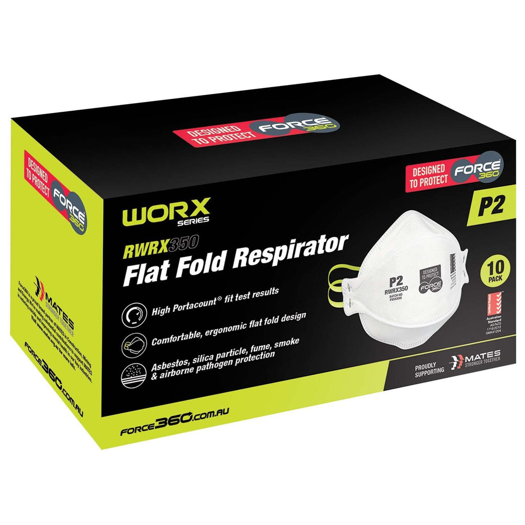 Force 360 P2 Flat Fold Disposable Respirator (Carton of 20 Boxes - 20P