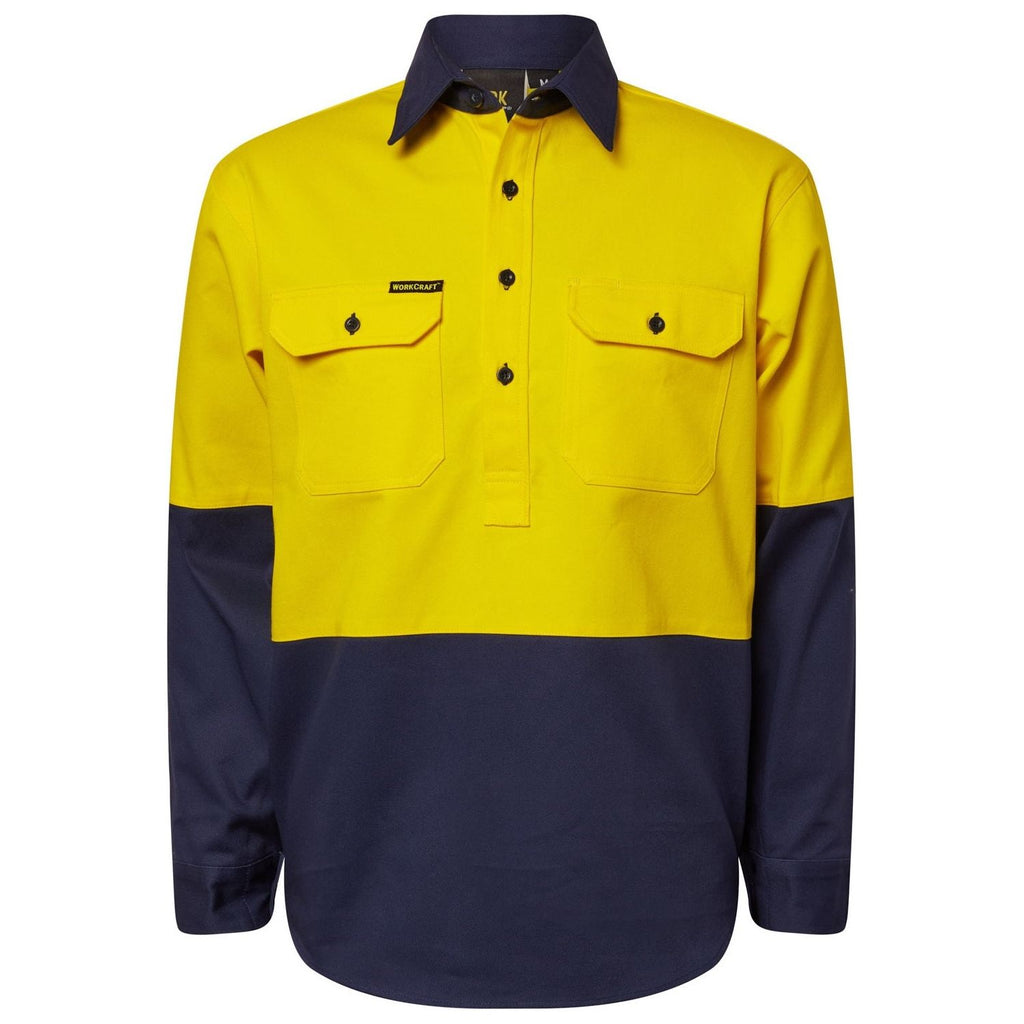 Workcraft Heavy Duty Hybrid Two Tone Half Placket Cotton Drill With Gu
