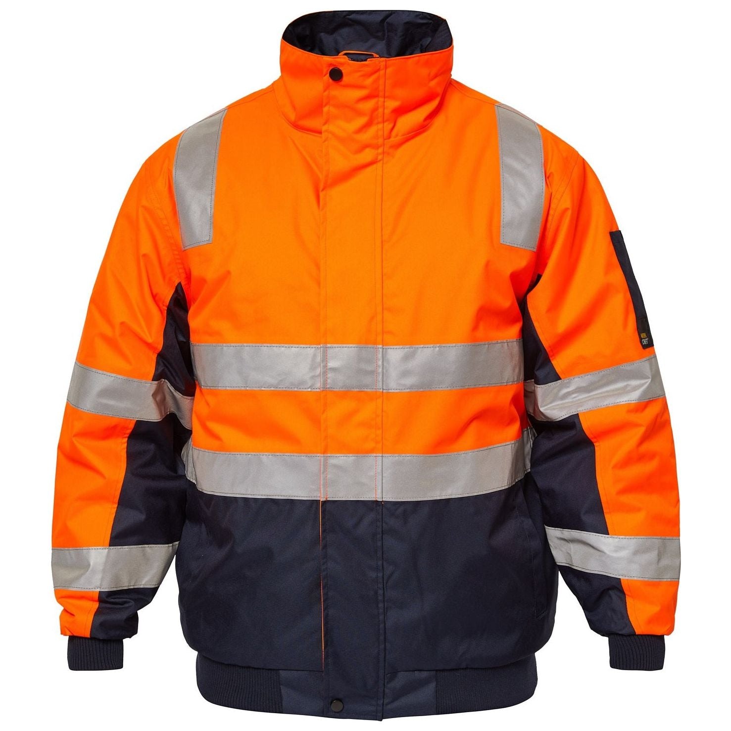 Workcraft Hi Vis Modern Bomber Jacket With Reflective Tape (WW9011 ...