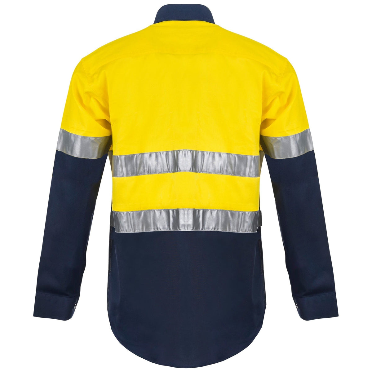 Workcraft Hi Vis Long Sleeve Cotton Drill Industrial Lanudry Reflectiv ...