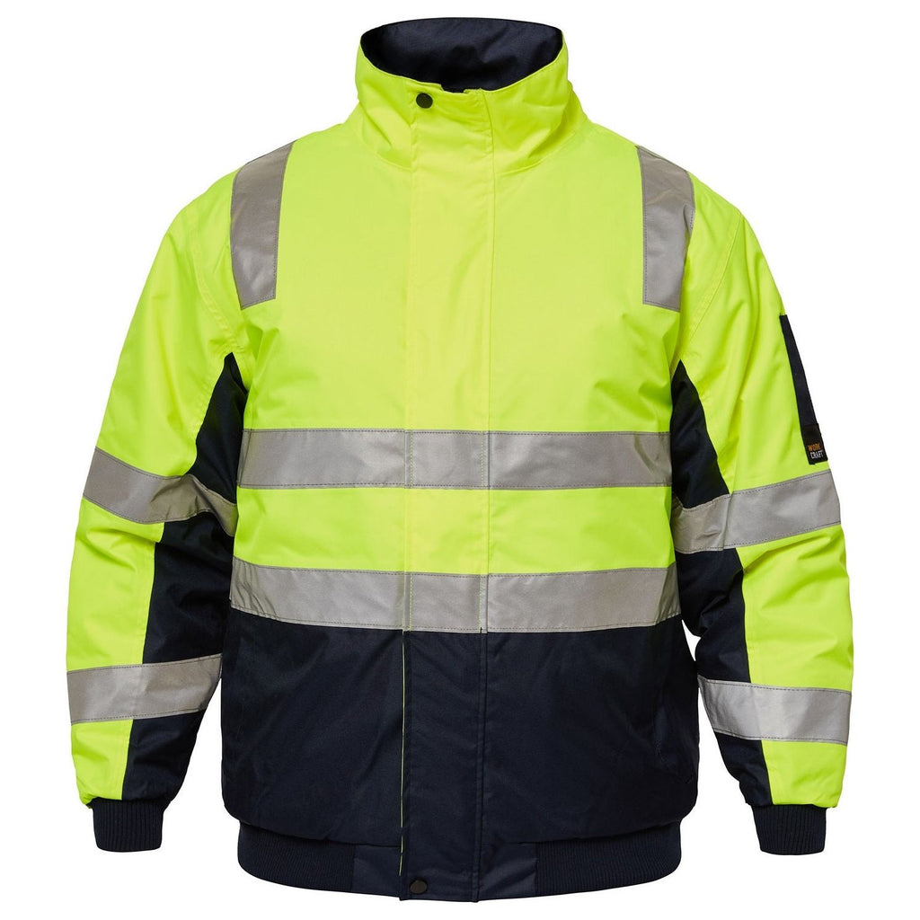Workcraft Hi Vis Modern Bomber Jacket With Reflective Tape (WW9011)
