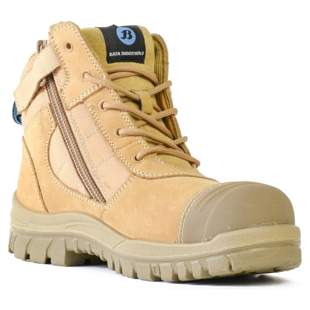 Bata Zippy Wheat Steel Cap Zip Sided Safety Boot With Toe Cap (804-888